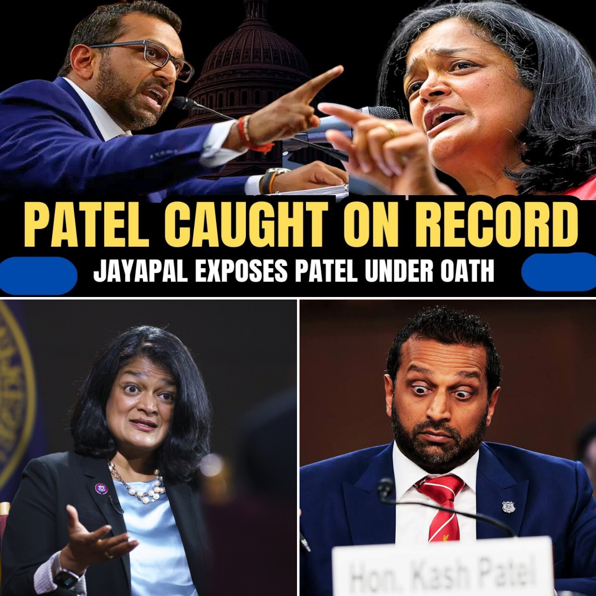 Jayapal Confronts FBI Director Kash Patel Over Epstein Promises and ...